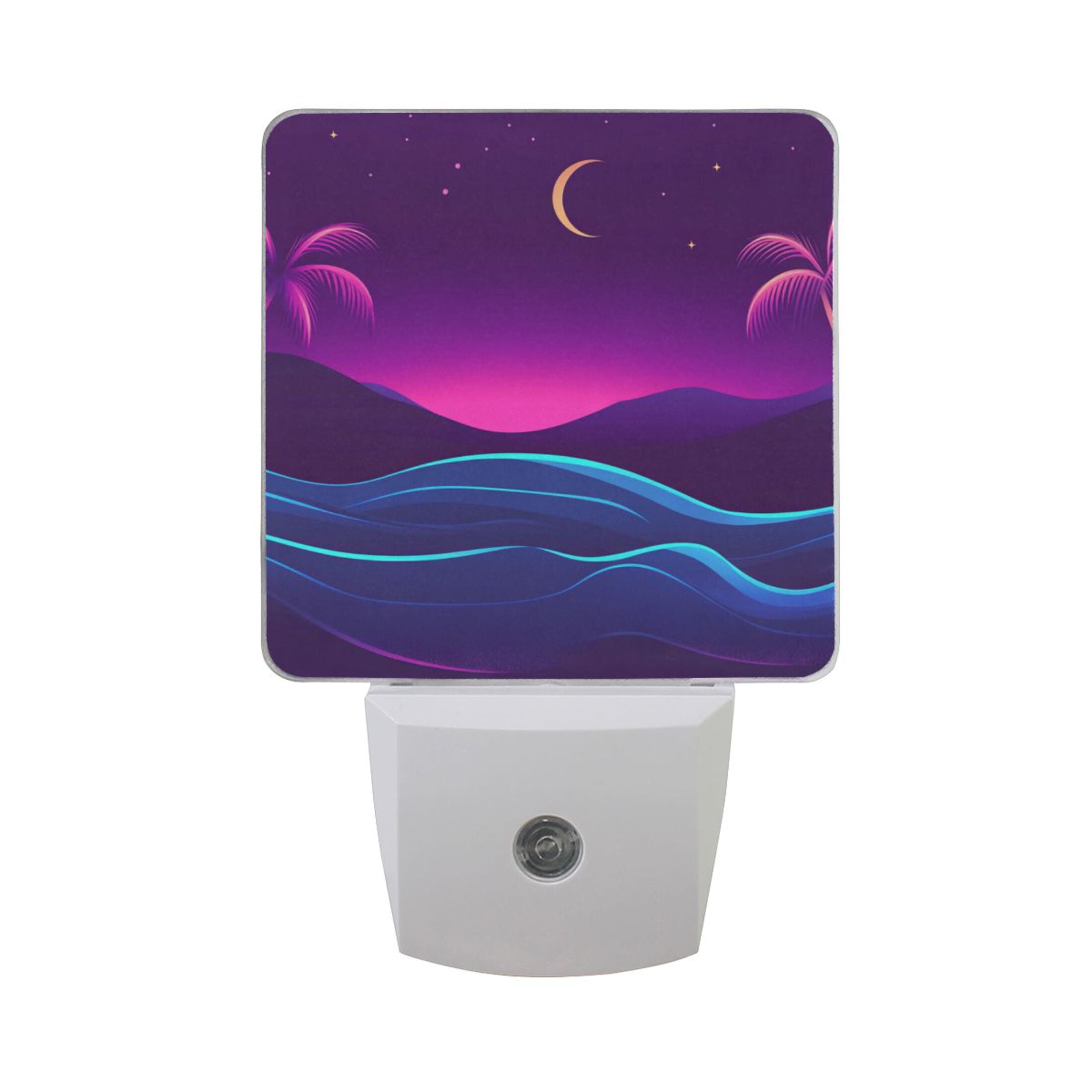 Beach Moon Palm Trees Tropical Night LED Night Light with Smart Sensor ...