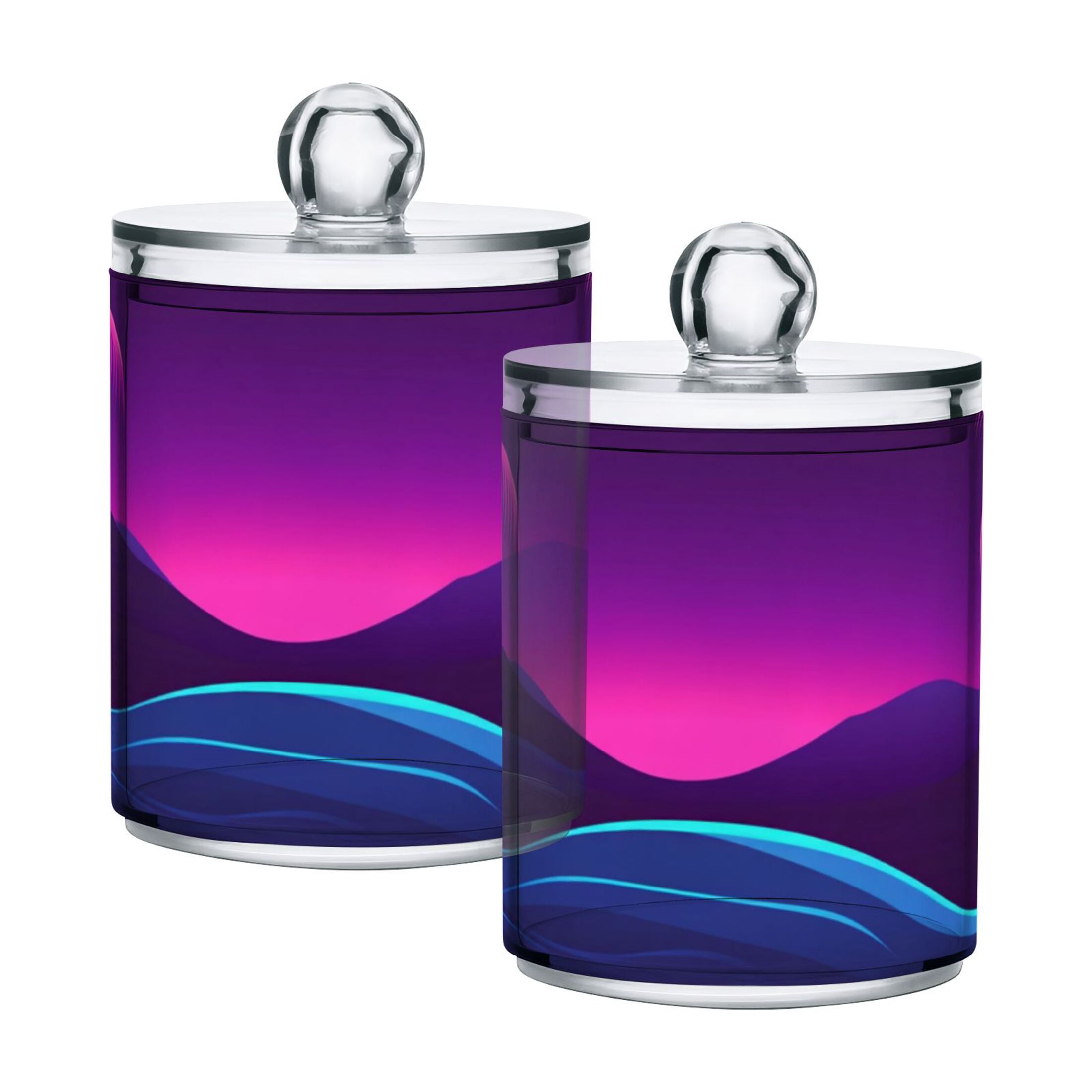 Beach Moon Palm Trees Tropical Night Translucent Plastic Cans Storage ...
