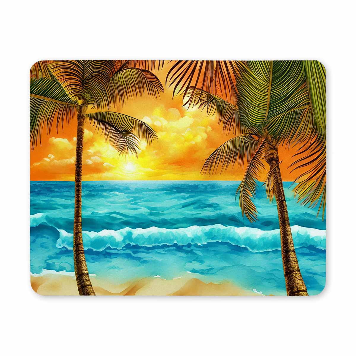 Beach Mouse Pad,Computer Mouse Mat with Anti-Slip Rubber Base,Easy ...