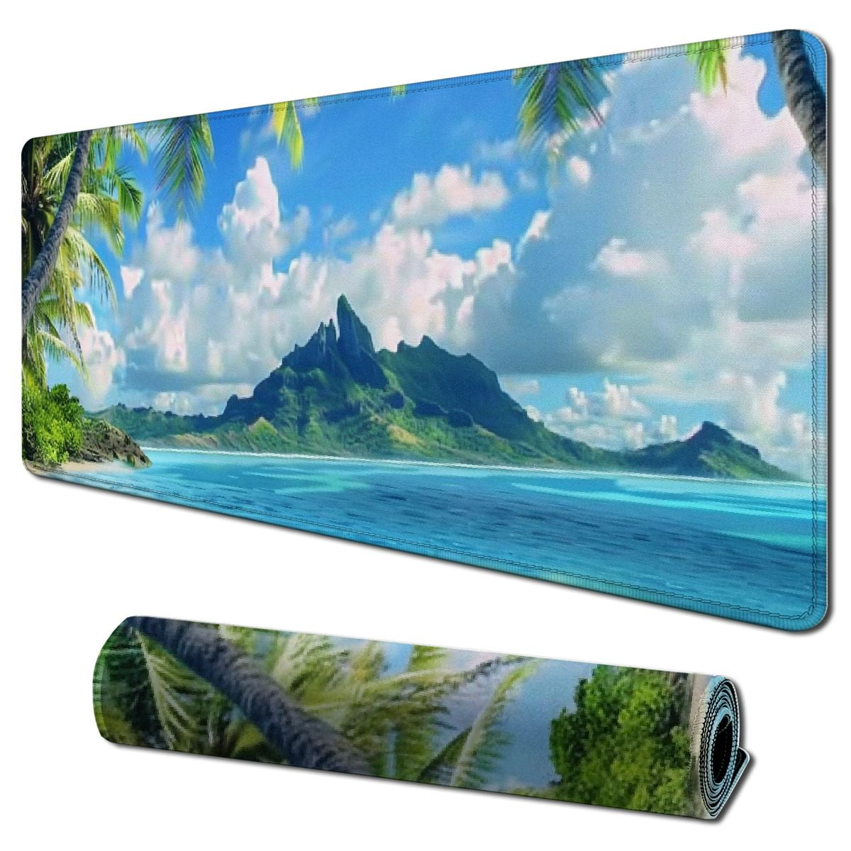 Beach Mouse Pad, Tropical Palm Trees and Cool Seawater Island Landscape ...