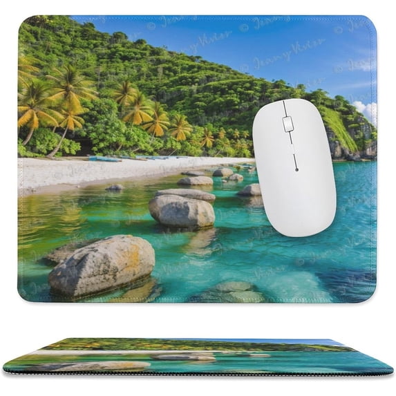 Beach Mousepad, 10x12 inch, Custom Rectangular Mouse Pad, Non-Slip ...