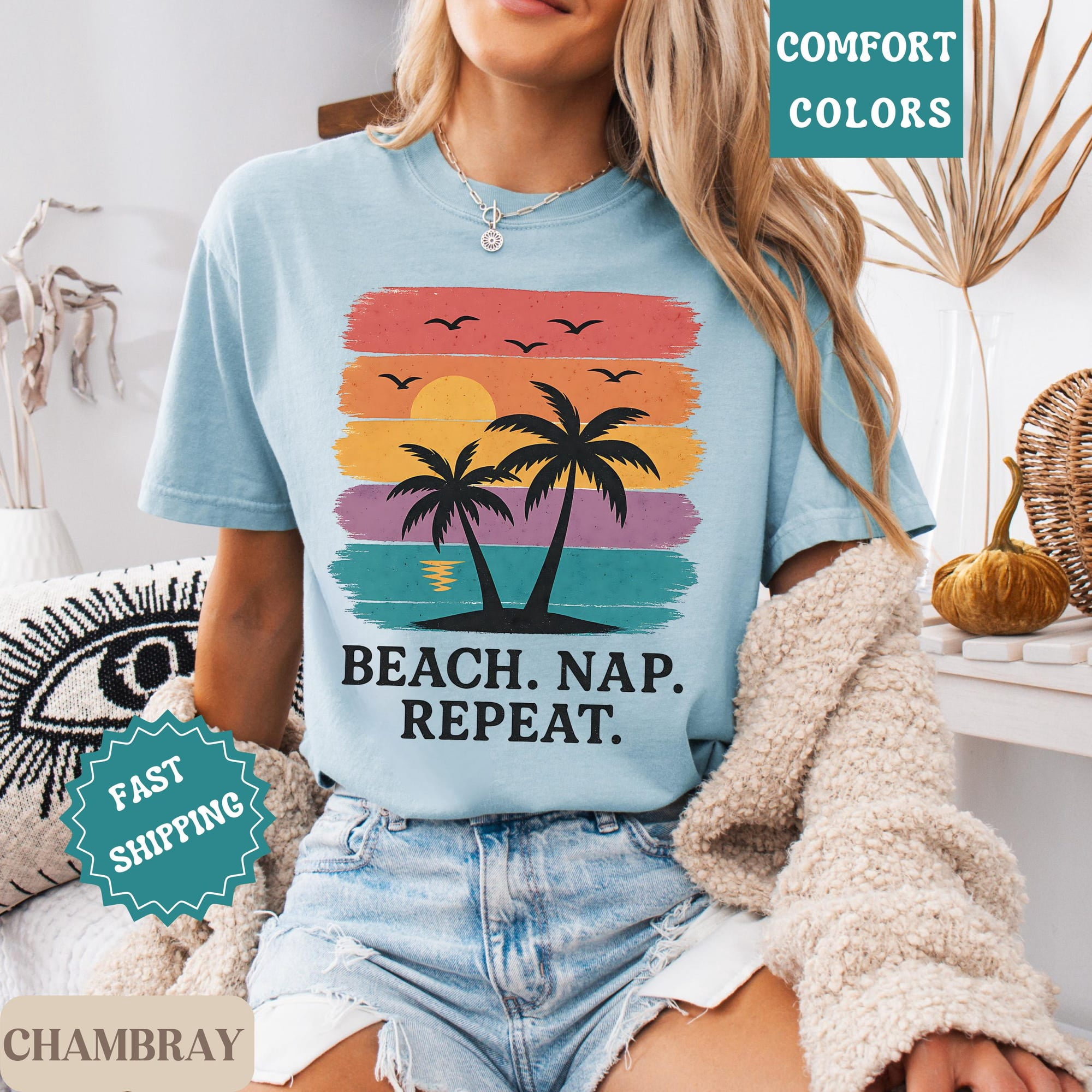 Beach Nap Repeat Shirt beach shirt summer vacation tee palm tree ...