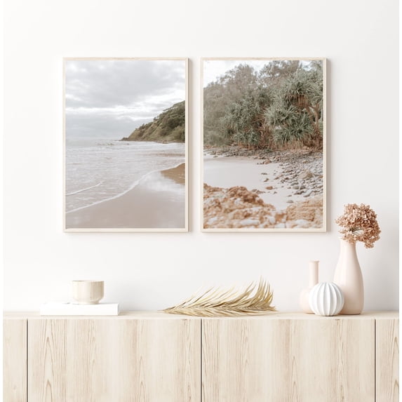 Beach Nature Modern Minimalist Pastel Ocean Set 2 Unframed Paper Print ...