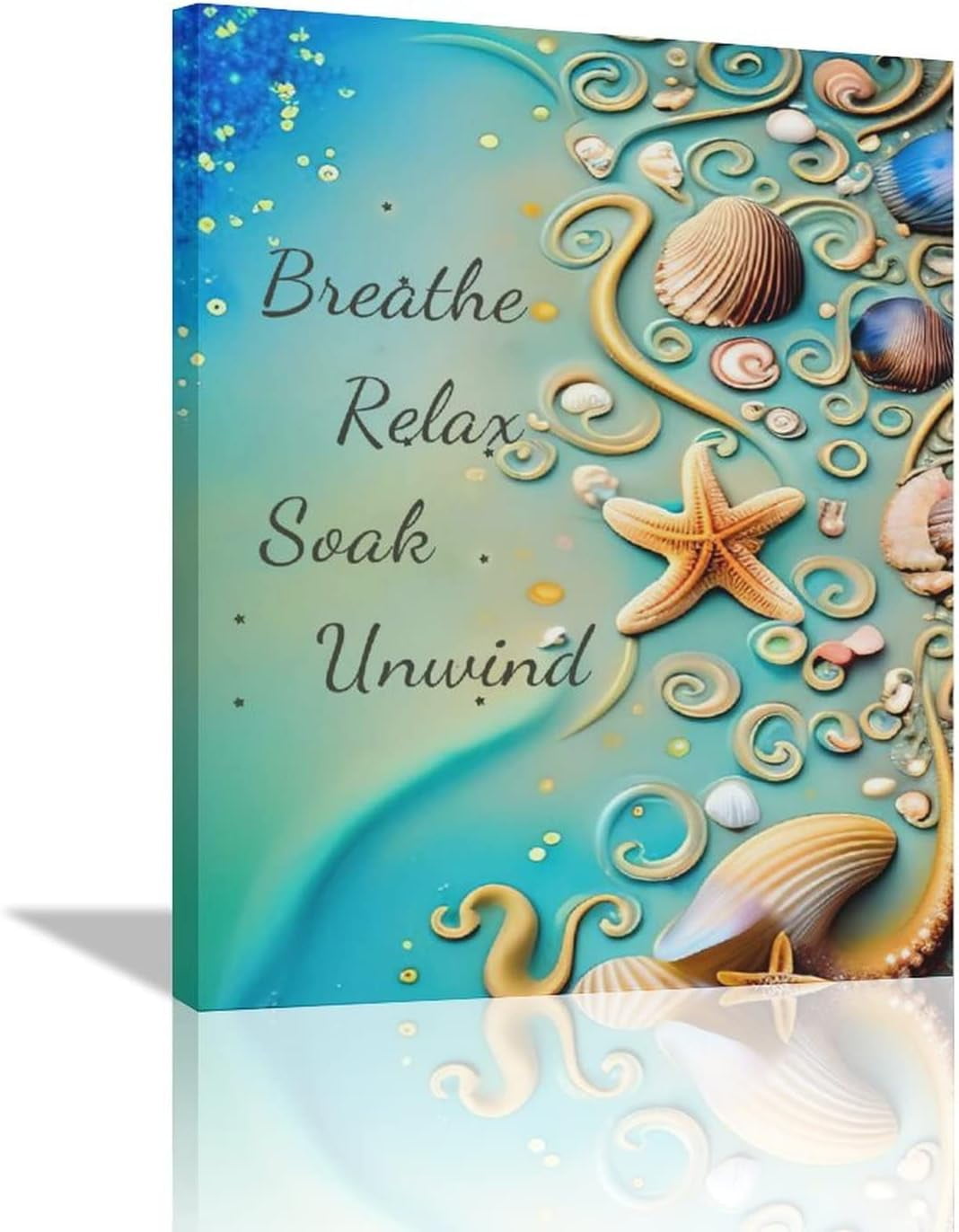 Beach Nautical Bathroom Wall Art Ocean Coastal Seashell Starfish ...