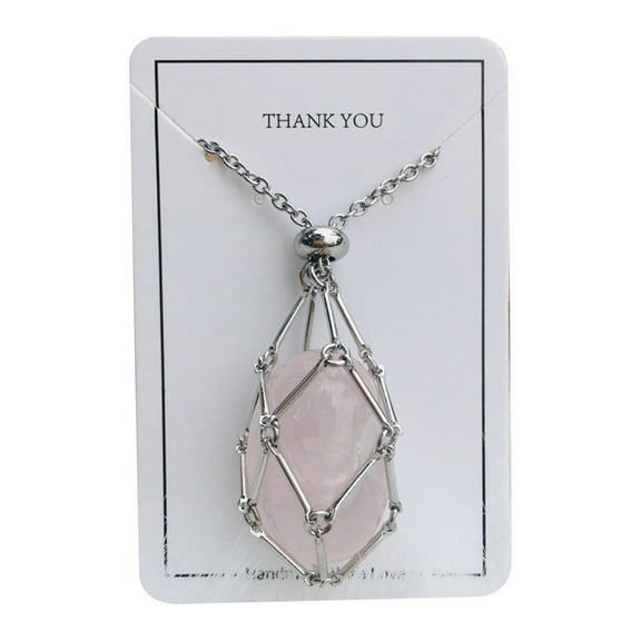 Handmade Crystal Holder Necklace - Stainless Steel Cage for Stone ...