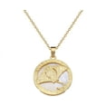 Beach Necklace for Women Dainty Gold Silver Plated Round Mother of ...