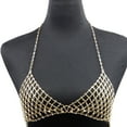 Beach Nightclub Rave Bikini Chest Chains Crystal Bra Chain Silver ...