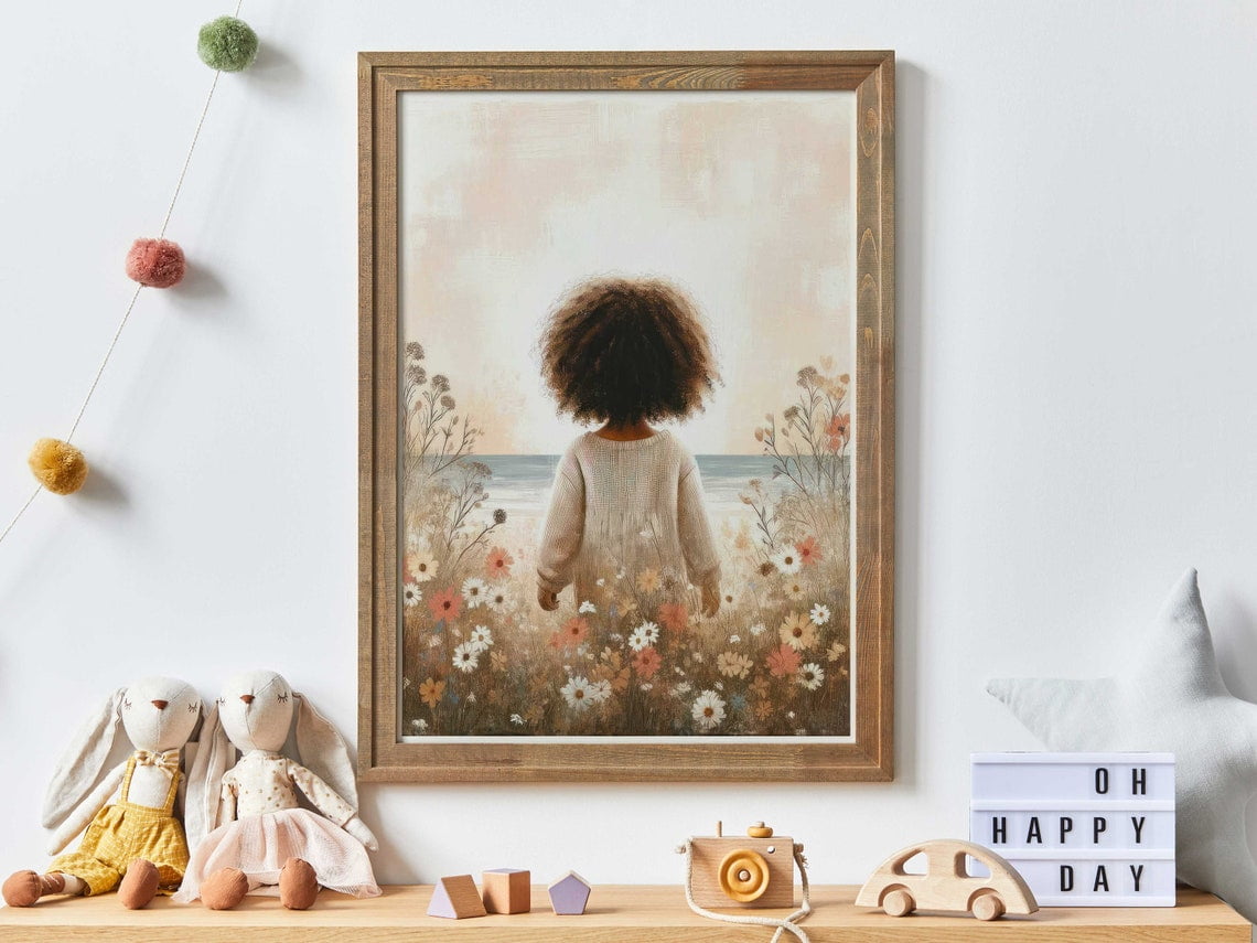 Beach Nursery Decor Girl On A Beach Ocean Nursery Girl Bedroom Wall ...