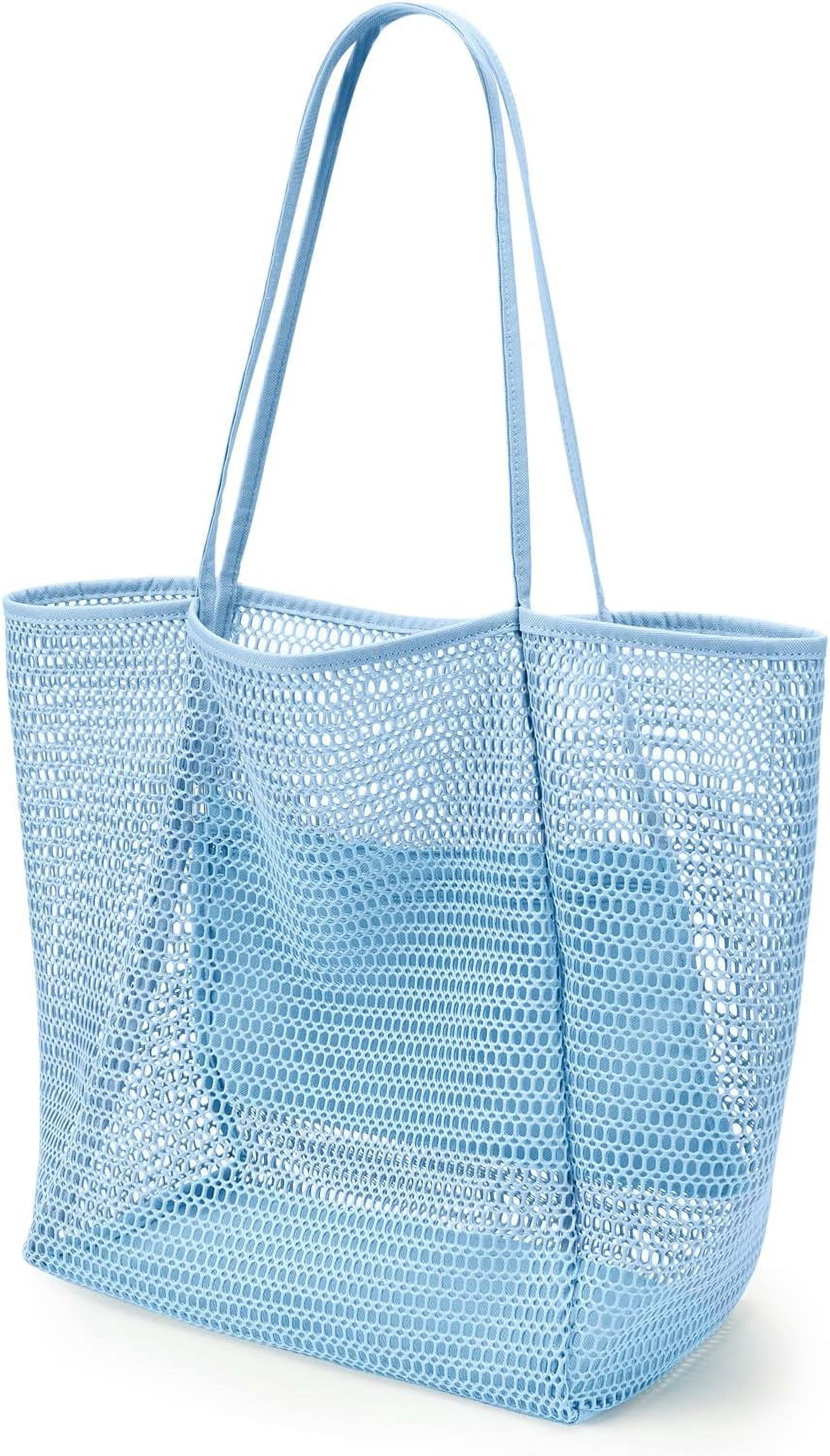 Beach Nylon Mesh Tote Bag, Casual Tote Bag Women Foldable Max 23L ...