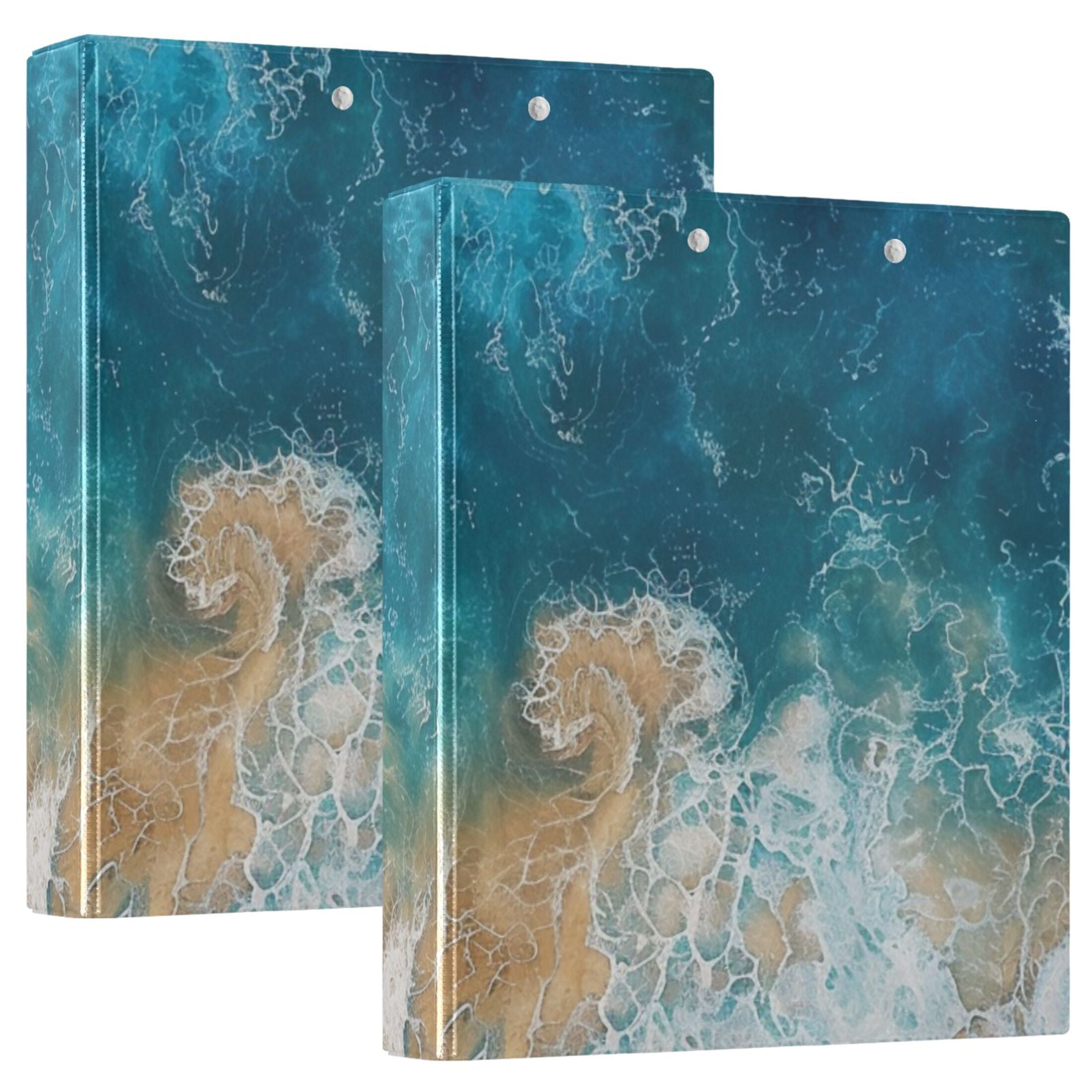 Beach Ocean 3 Ring Binders 1.5 inch Hardcover File Folders with ...