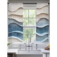 Beach Ocean Blue Gradient Wave Chiffon Sheer Curtains 72 Inches Long ...