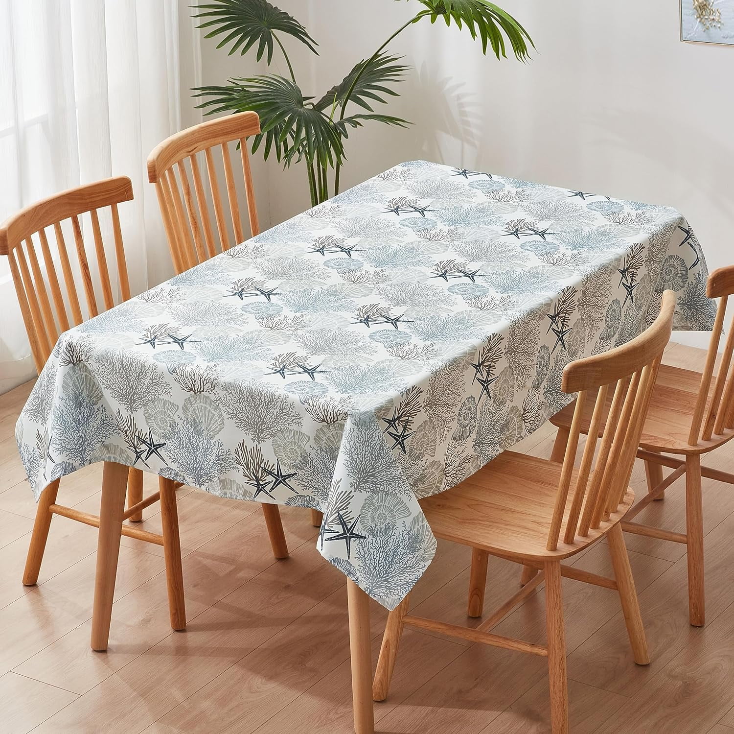 Beach Ocean Print Tablecloth l Coastal Rectangle Tablecover Kitchen ...