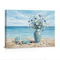 Beach Ocean Seascape Rustic Coastal Flowers Vase Starfish Message In A ...