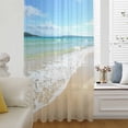 Beach Ocean Semi Sheer Curtains Drapes for Living Room,Bedroom,French ...