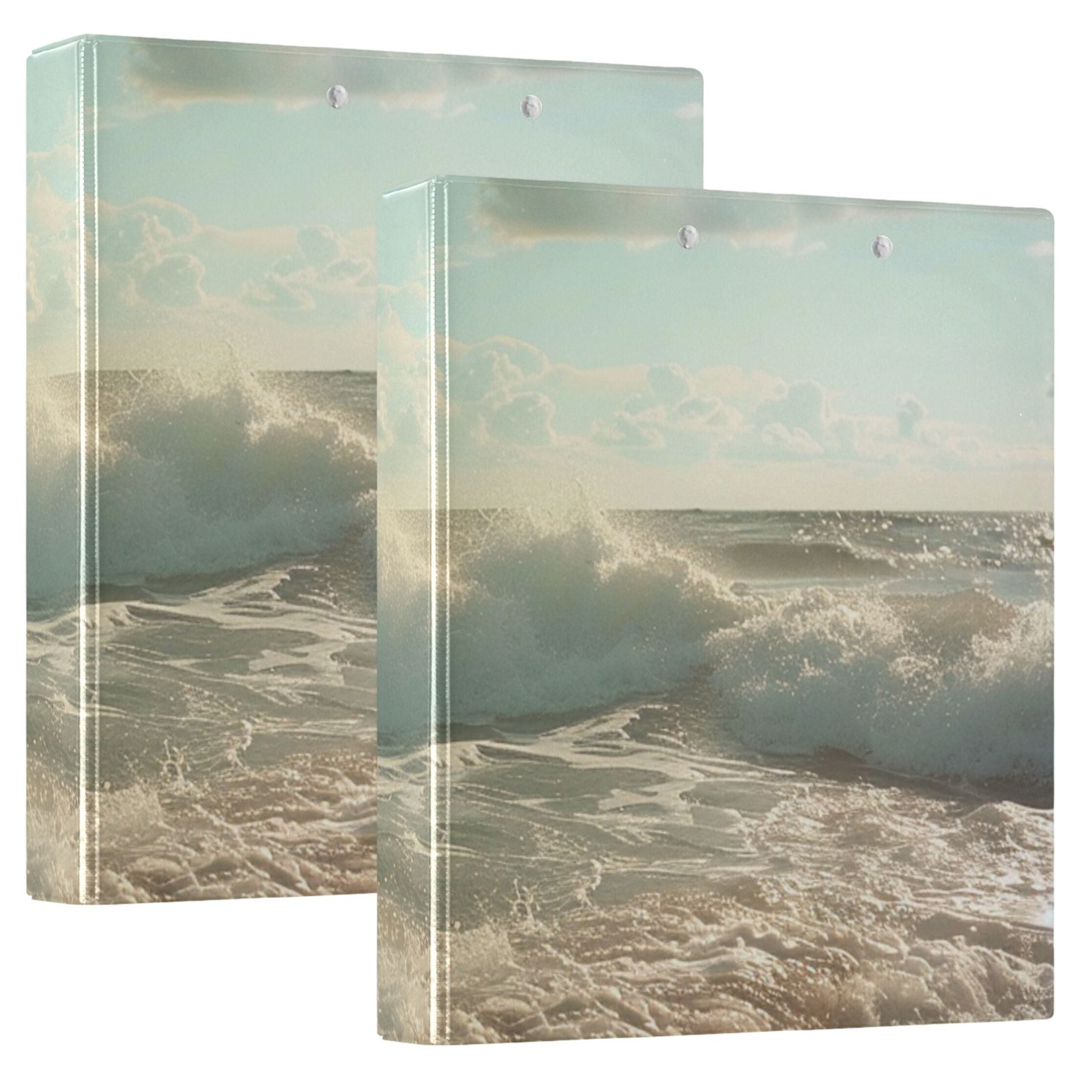 Beach Ocean Sky 3 Ring Binders 1.5 inch Hardcover File Folders with ...