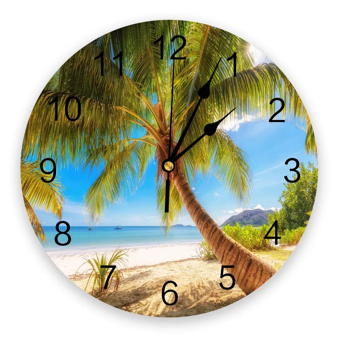 Beach Ocean Sky Landscape Wall Clock Modern Design Living Room ...