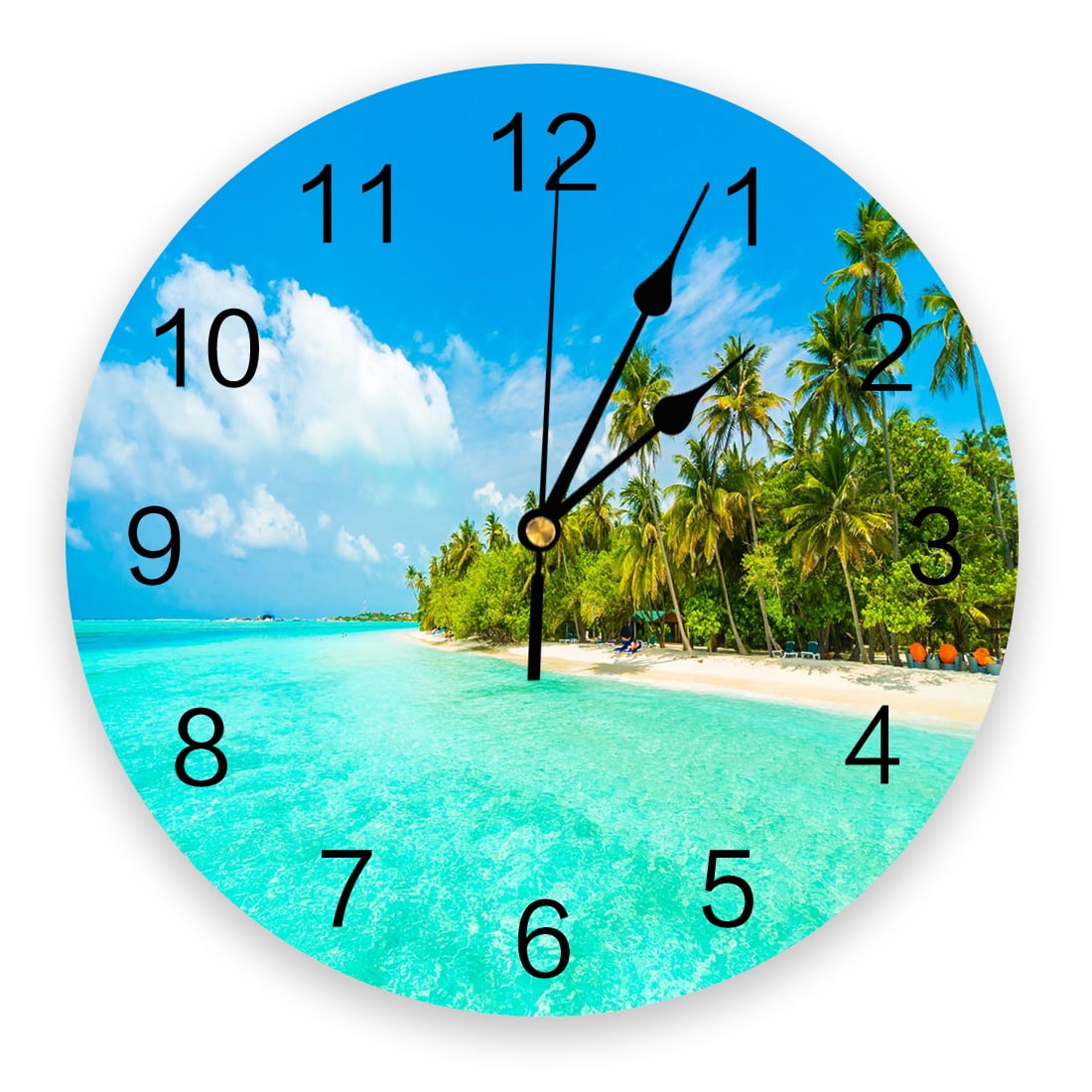 Beach Ocean Sky Landscape Wall Clock Modern Design Living Room ration ...