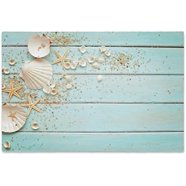 Fennco Style Hand Beaded Seashell Coastal Placemat 15" Round, 1-Piece ...