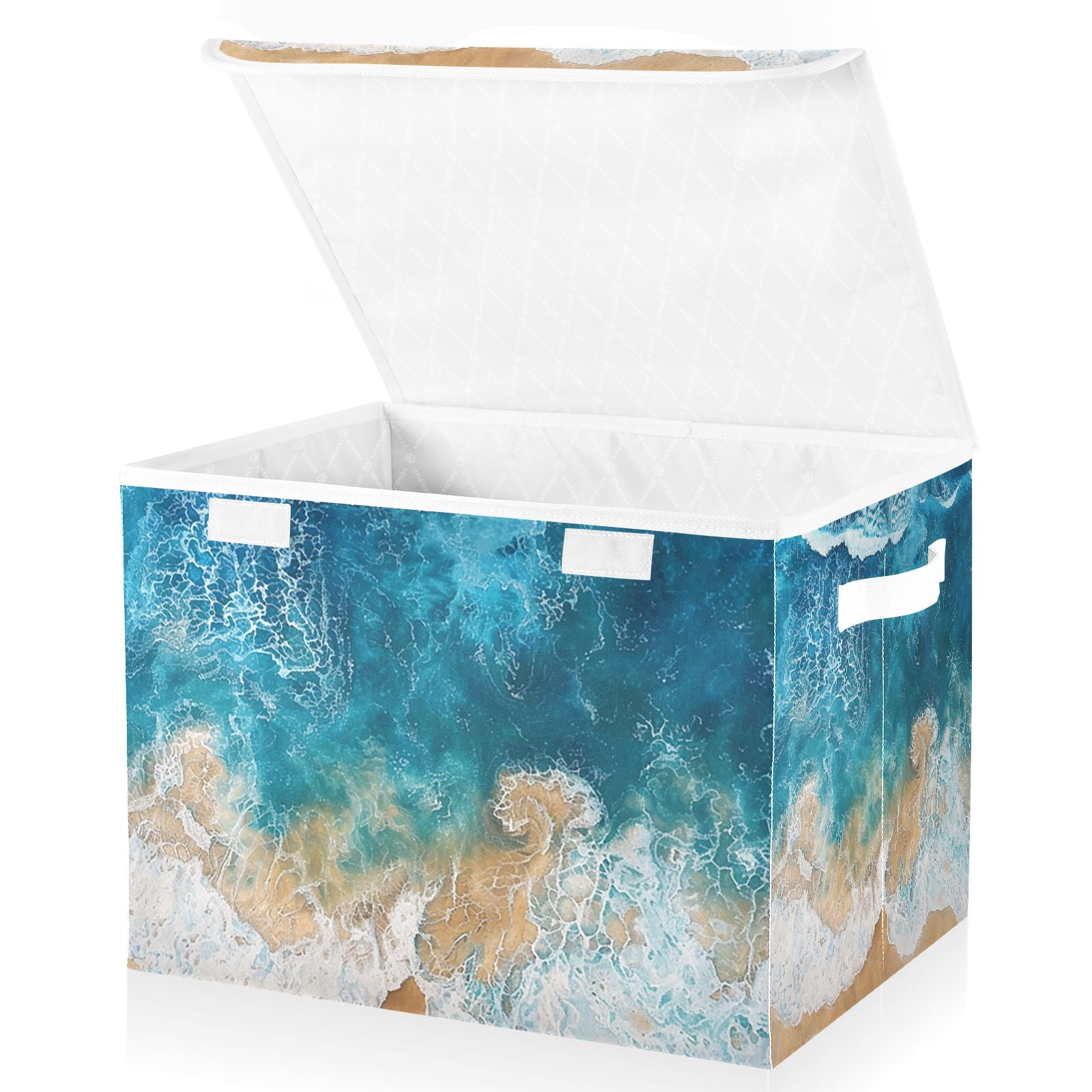 Beach Ocean Storage Basket for Shelves Foldable Container Organizer for ...