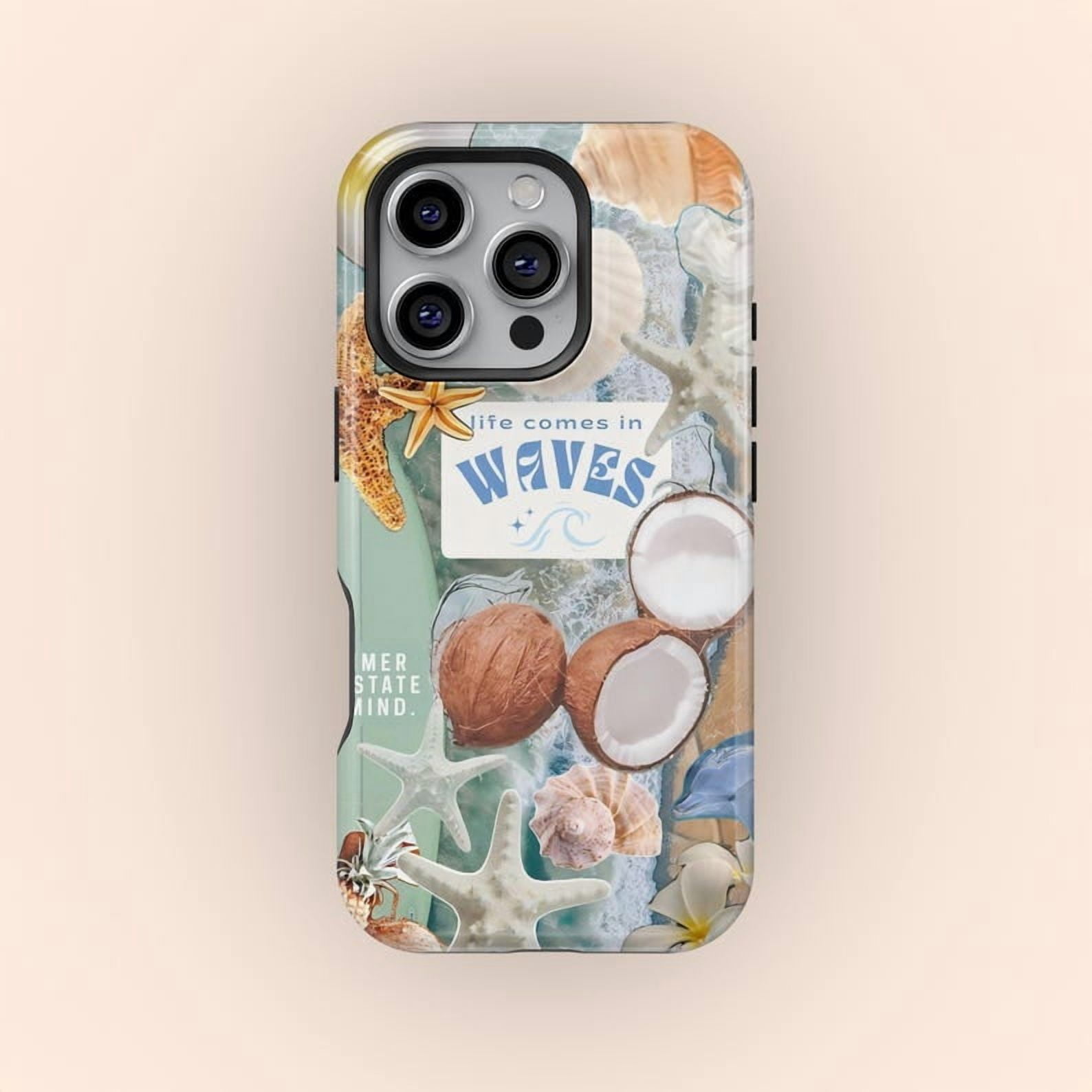 Beach Ocean Summer Collage Phone Case for iPhone 11 12 13 14 15 16 Pro ...