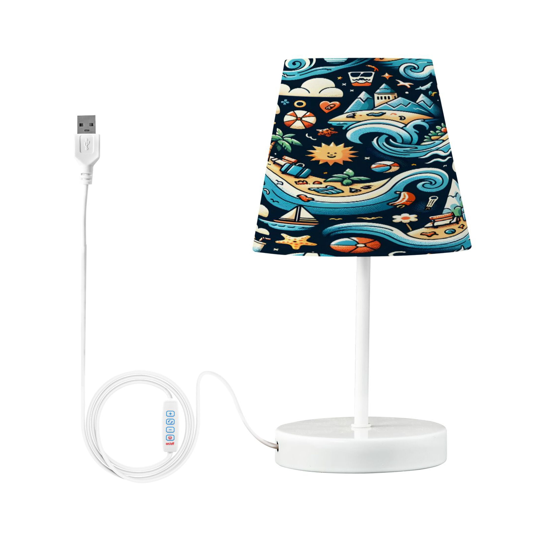 Beach Ocean Sun Cloud Desk Lamp LED Table Nightstand Lamps with 3 Color ...