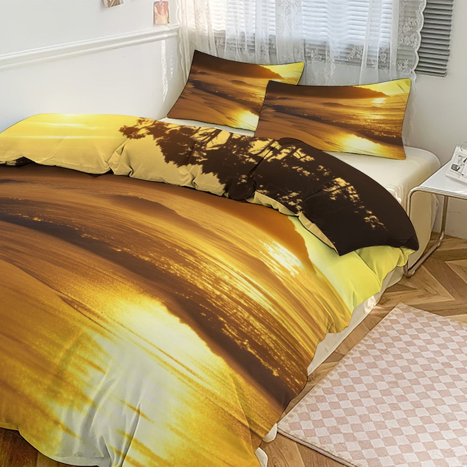 Beach Ocean Sunrise Sunset Bedding Set with Zipper Closure for Girls & Boys - Walmart.com