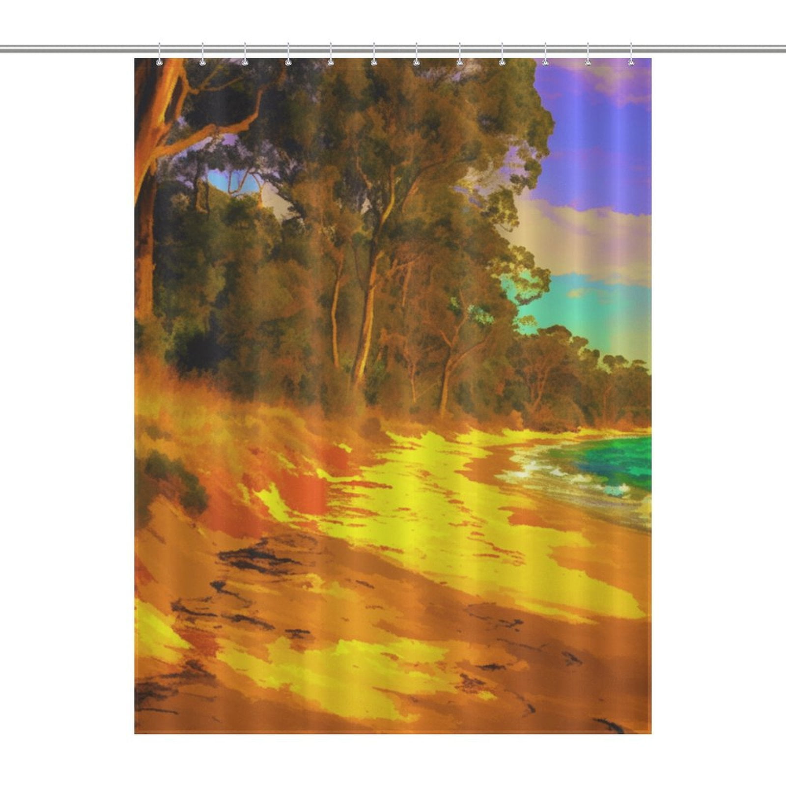 Beach Ocean Sunrise Sunset Shower Curtain for Bathroom Bath Curtain ...