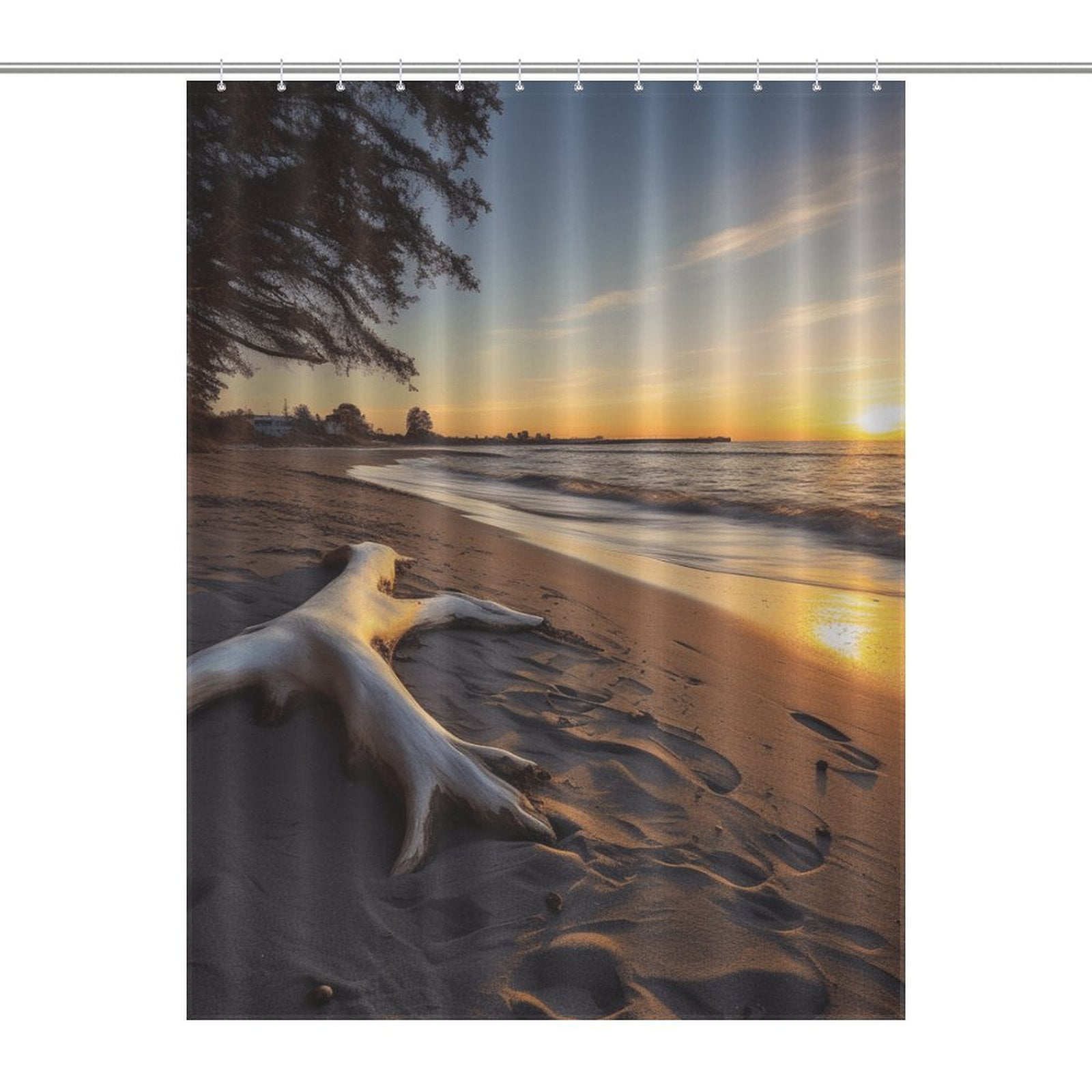 Beach Ocean Sunrise Sunset Shower Curtains - Bath Shower Curtain Set ...
