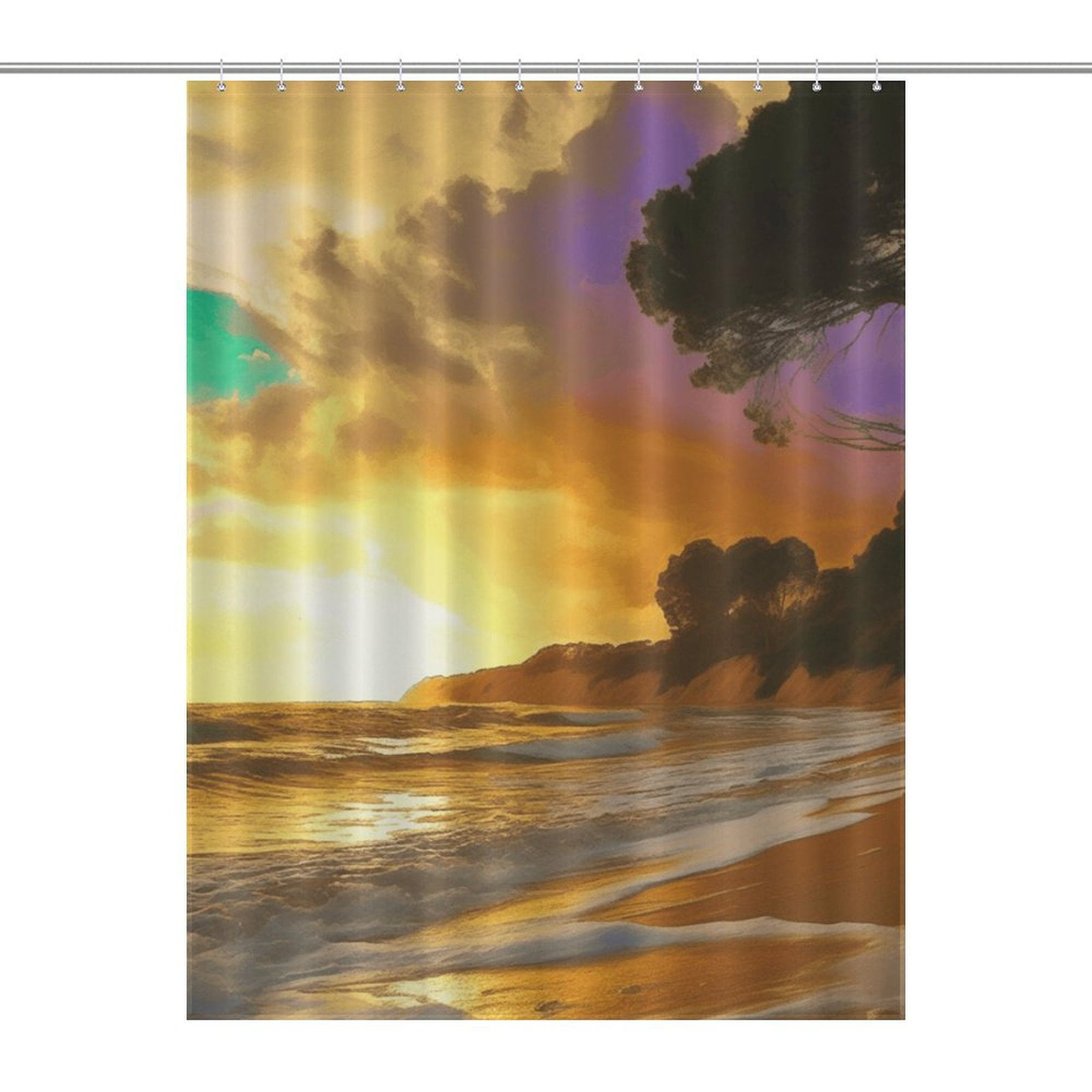 Beach Ocean Sunrise Sunset Shower Curtains - Bath Shower Curtain Set ...