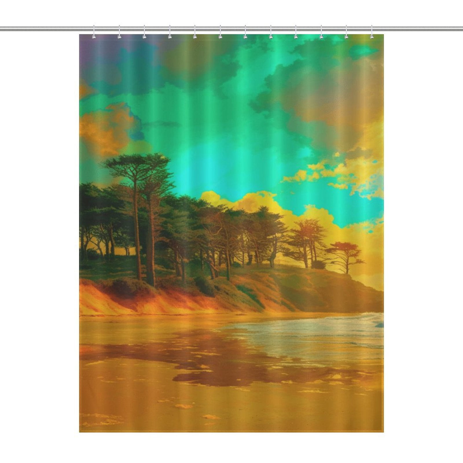 Beach Ocean Sunrise Sunset Shower Curtains - Bath Shower Curtain Set ...