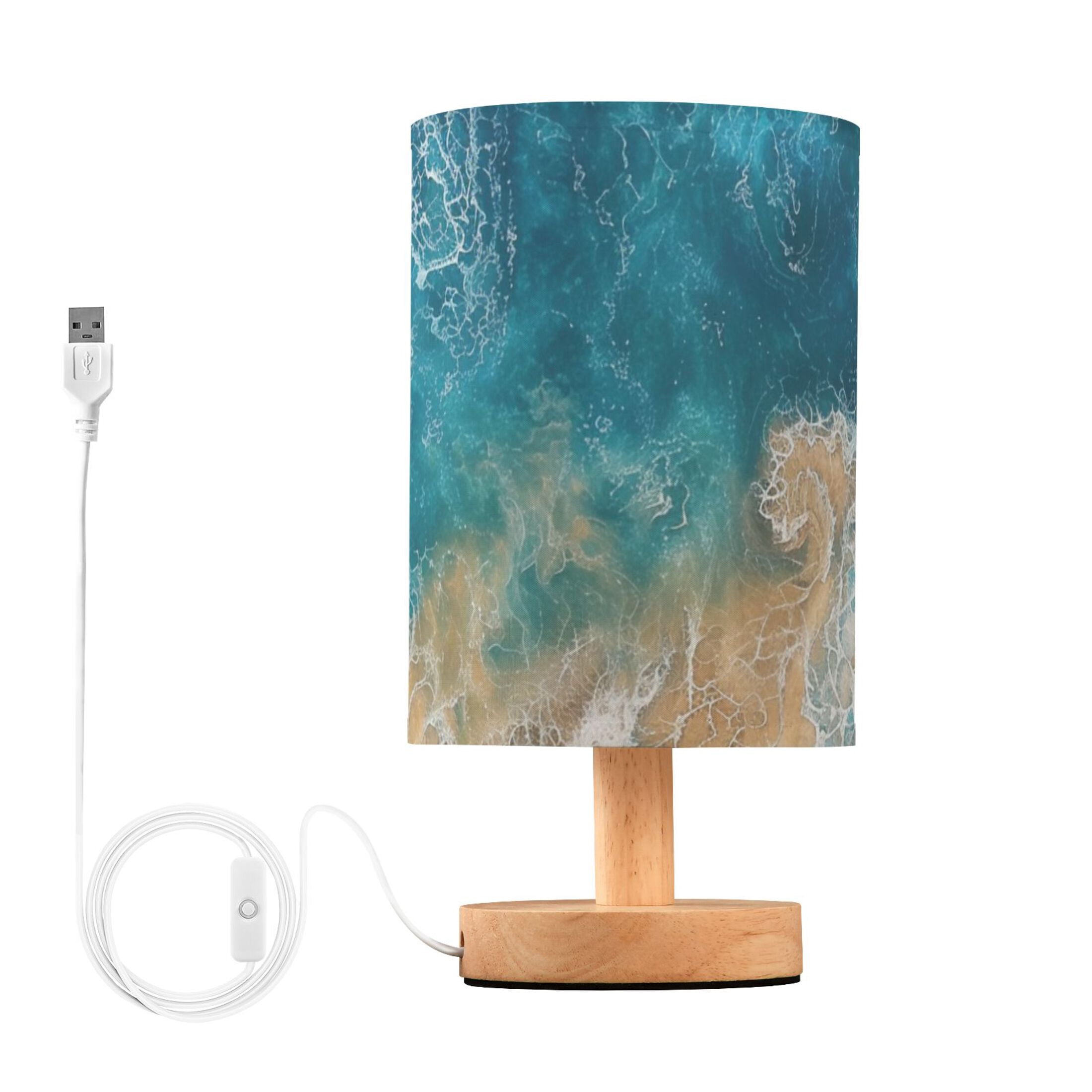 Beach Ocean Table Lamp for Desk Nightstand Lamp with USB Modern Gifts ...
