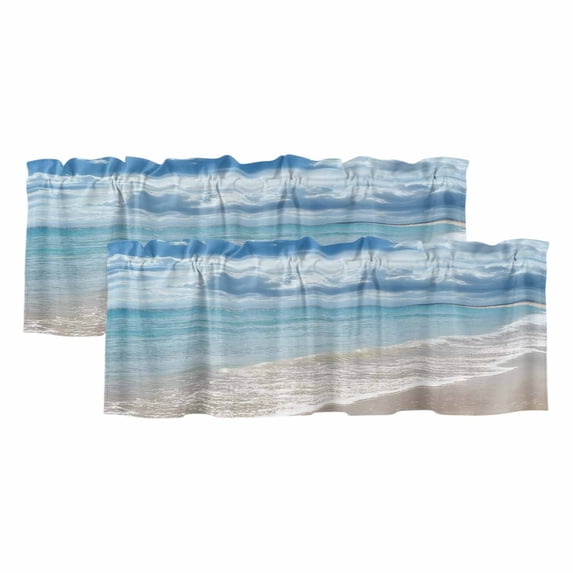 Beach Ocean Valances for Windows, Decorative Rod Pocket Window Valance ...