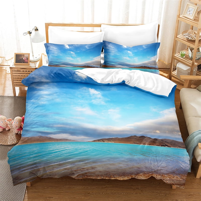 Beach Ocean View Duvet Cover Set Ocean Bedding Set Size Bed Comforter ...