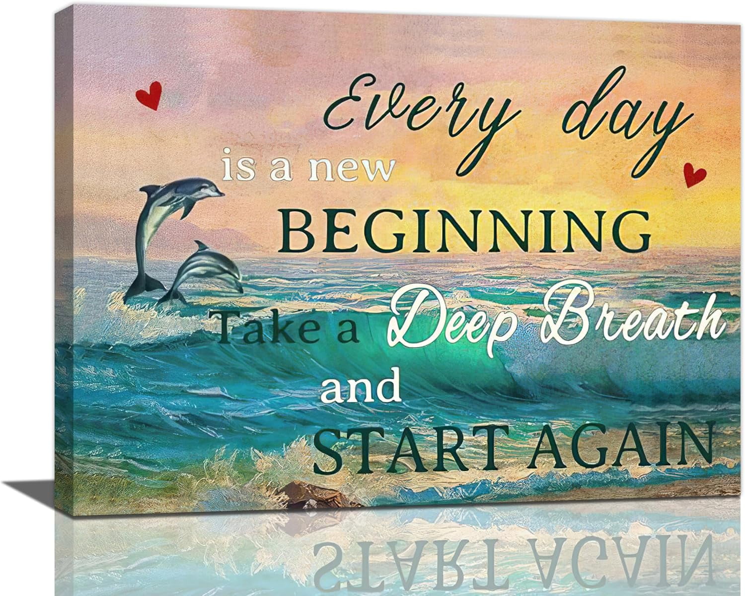 Beach Ocean Wall Art Dolphain Pictures Wall Decor Motivational ...