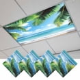 Beach Ocean Waves Fluorescent Light Covers, Summer Tropical Palm Tree ...