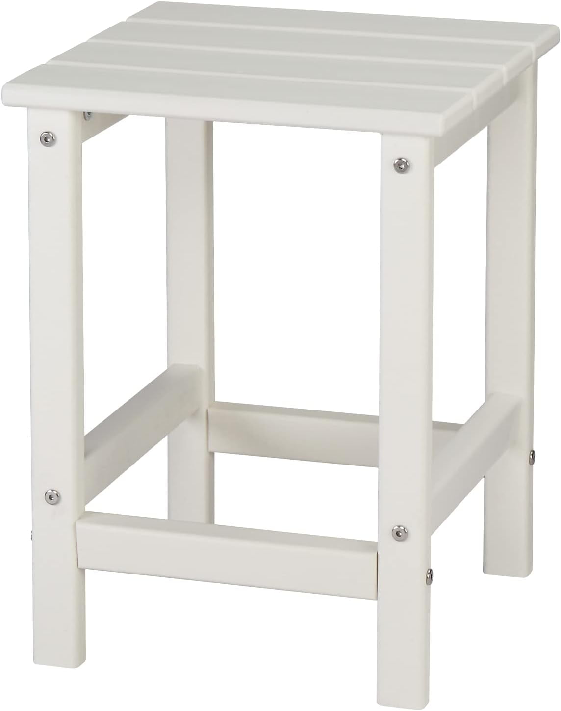 Beach Outdoor Side Table with 2 Layer Storage, Plastic Waterproof and ...