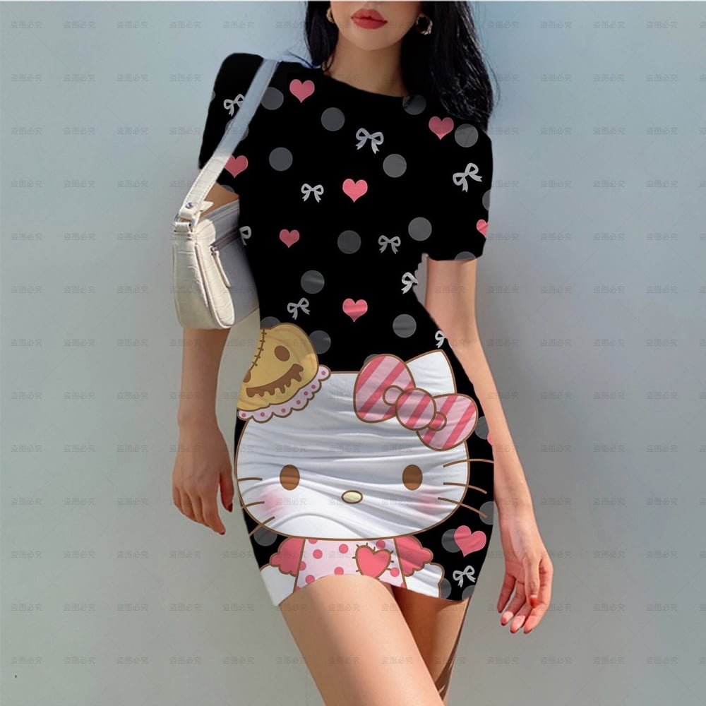 Beach Outing Disney Dress Hello Kitty Summer Dresses for Women 2024 ...