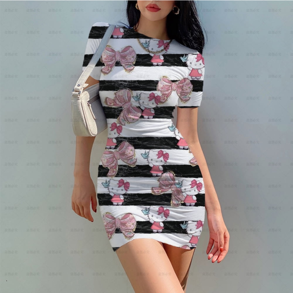 Beach Outing Dress Hello Kitty Summer Dresses for Women 2024 Skirts ...