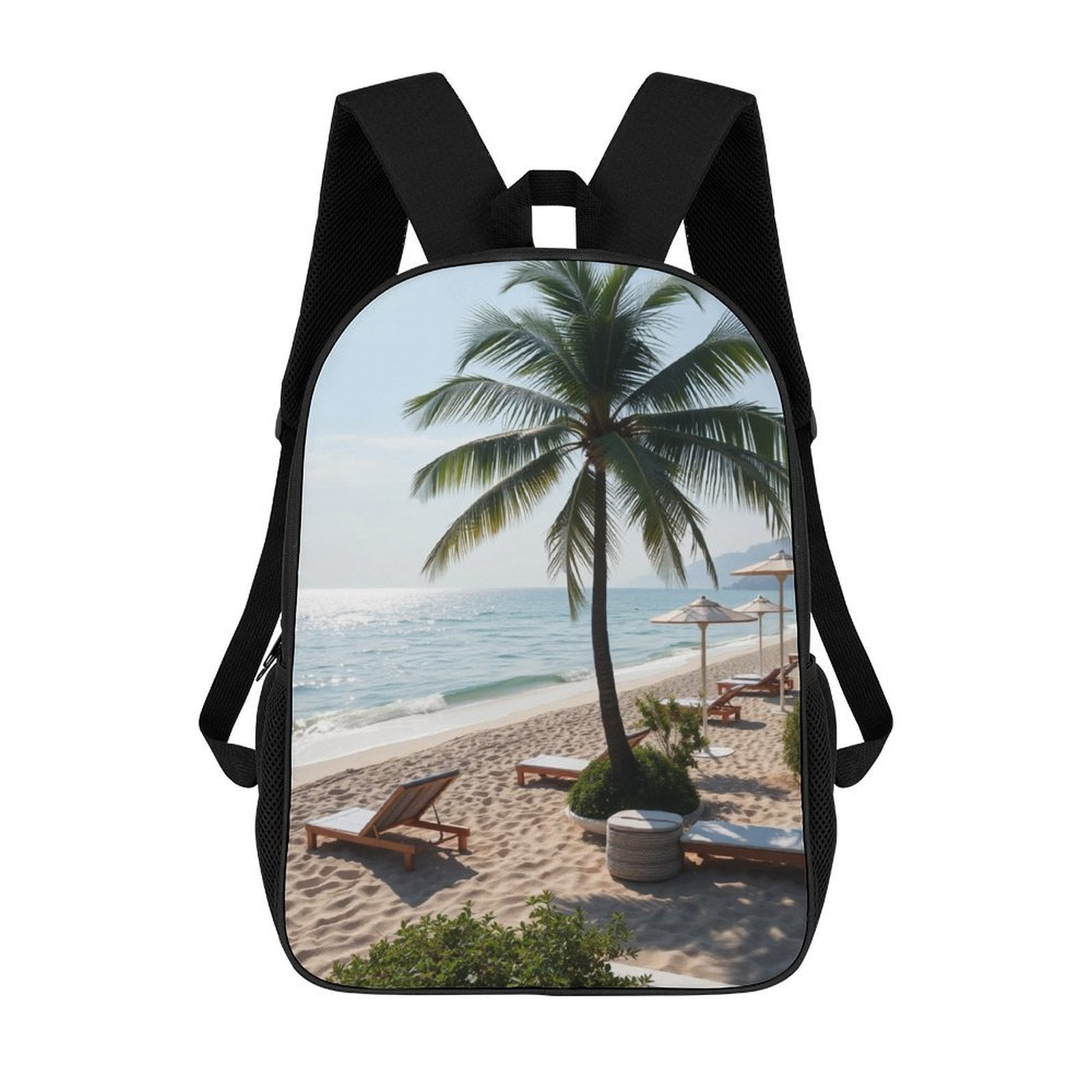 Beach Palm ParadiseZipper Backpack Book Bag Supplies 17 Inch Backpack ...