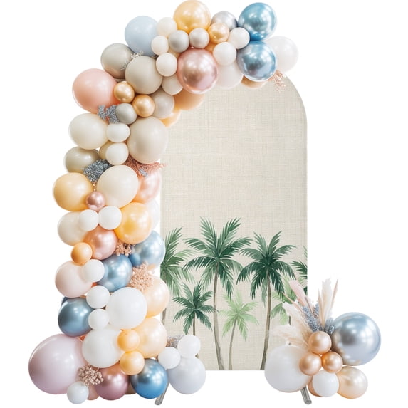 Beach Palm Tree Arch Backdrop Cover 4 FT, Country Vintage Coastal Green ...