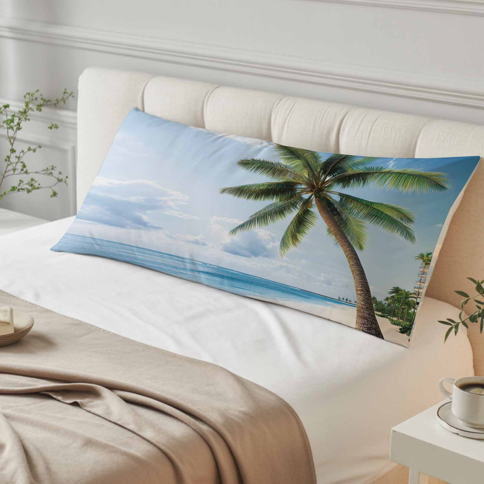 Beach Palm Tree Body Pillow Cover, Pillowcase Protectors with Zipper ...