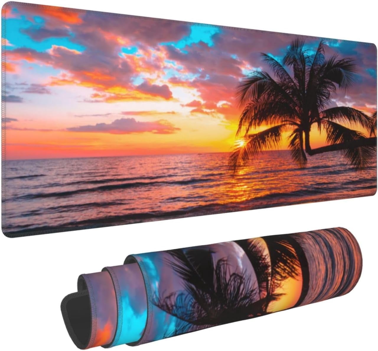 Beach Palm Tree Hawaii Tropical Summer Seaside Large Mouse Pad ...