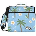 Beach Palm Tree Pattern 3 Ring Binder Bag Zipper Binder Organizer with ...