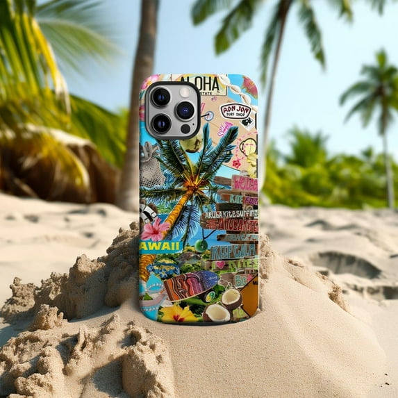 Beach Palm Tree Tropical Summer Phone Case Compatible with iPhone 11 12 ...