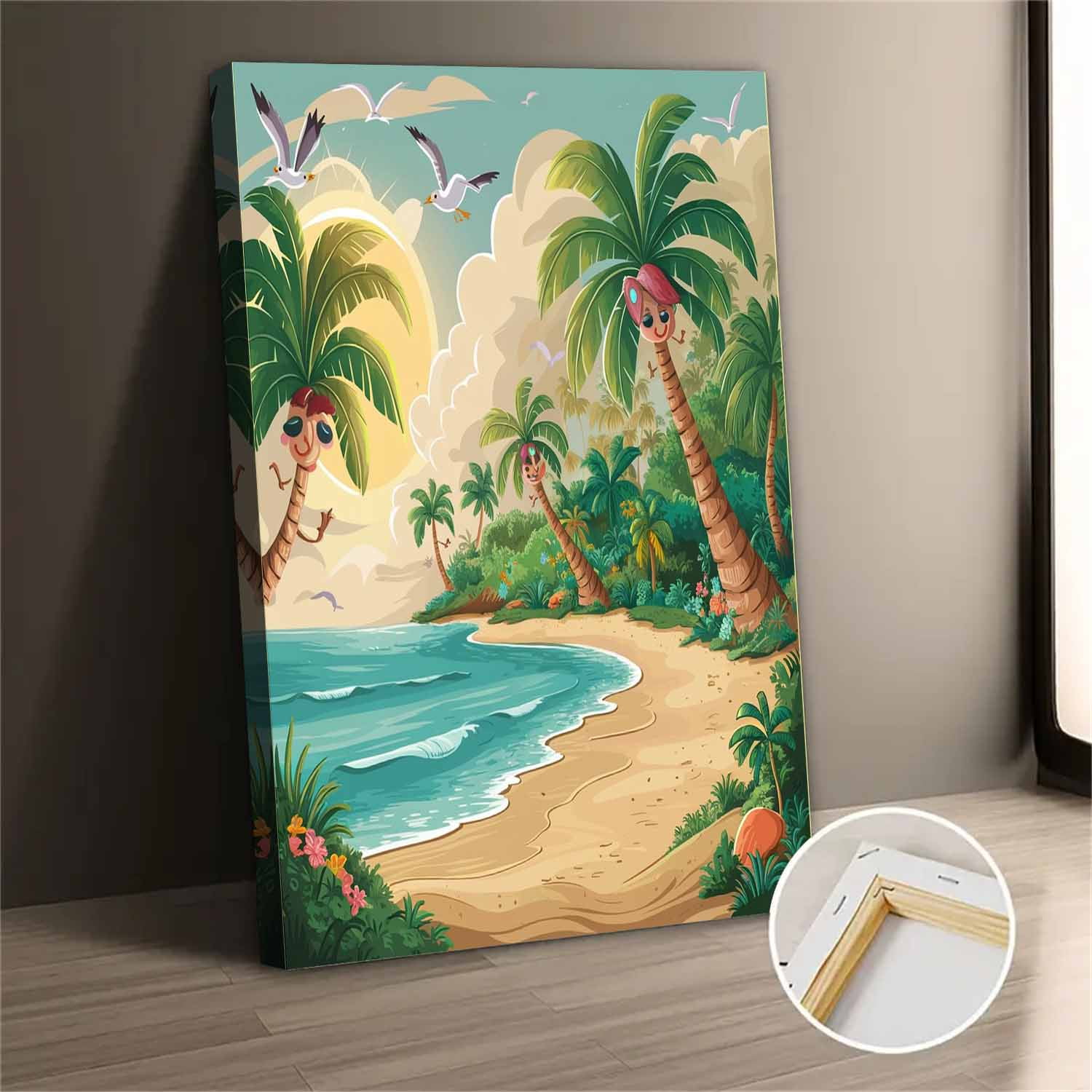 Beach Palm Trees Canvas Wall Art Print Decoration - Walmart.com