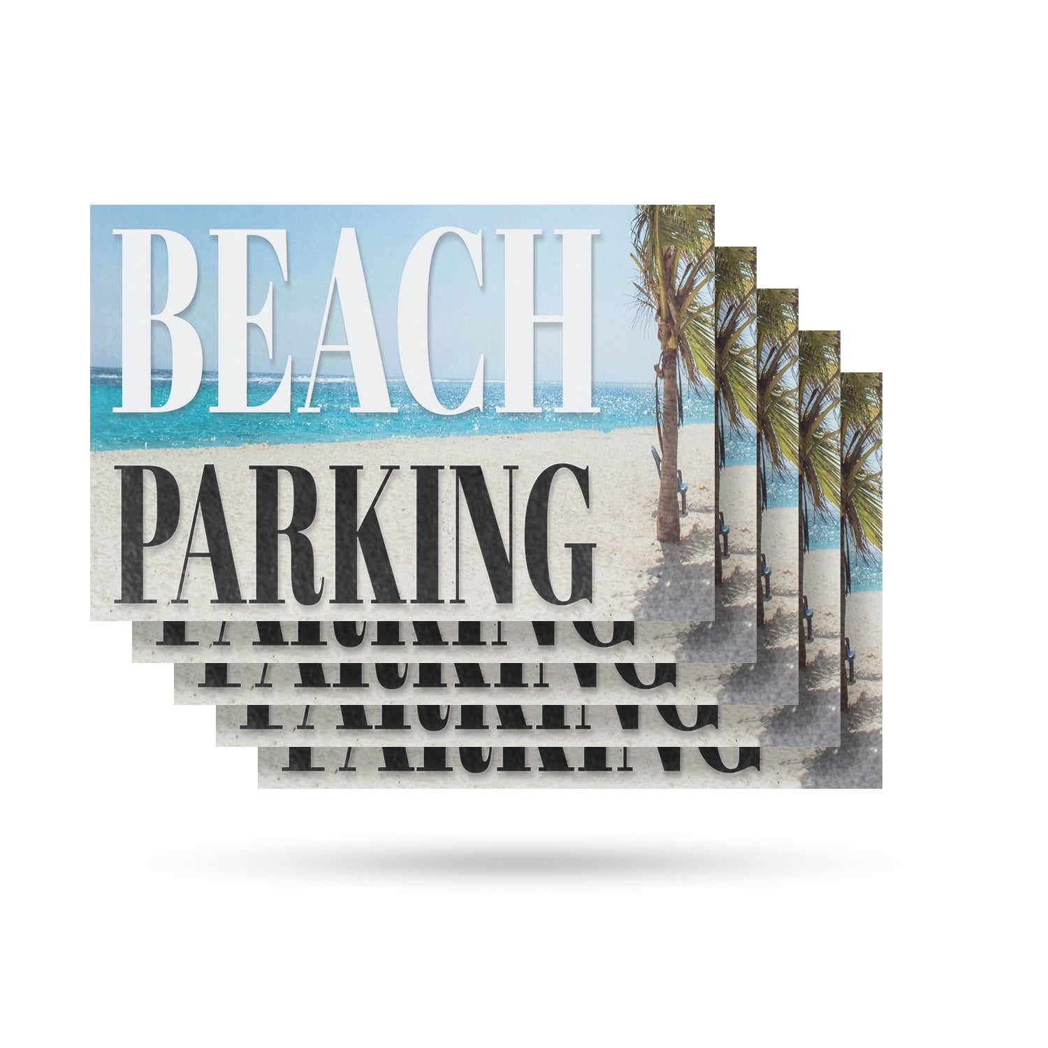 Beach Parking Vinyl Decal 5 Pack of 18 Inch x 24 Inch Weatherproof ...