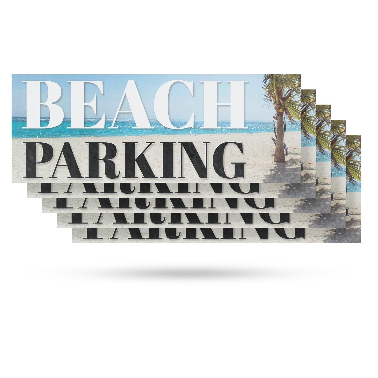 Beach Parking Vinyl Decal 5 Pack of 24 Inch x 9 Inch Weatherproof Heavy ...