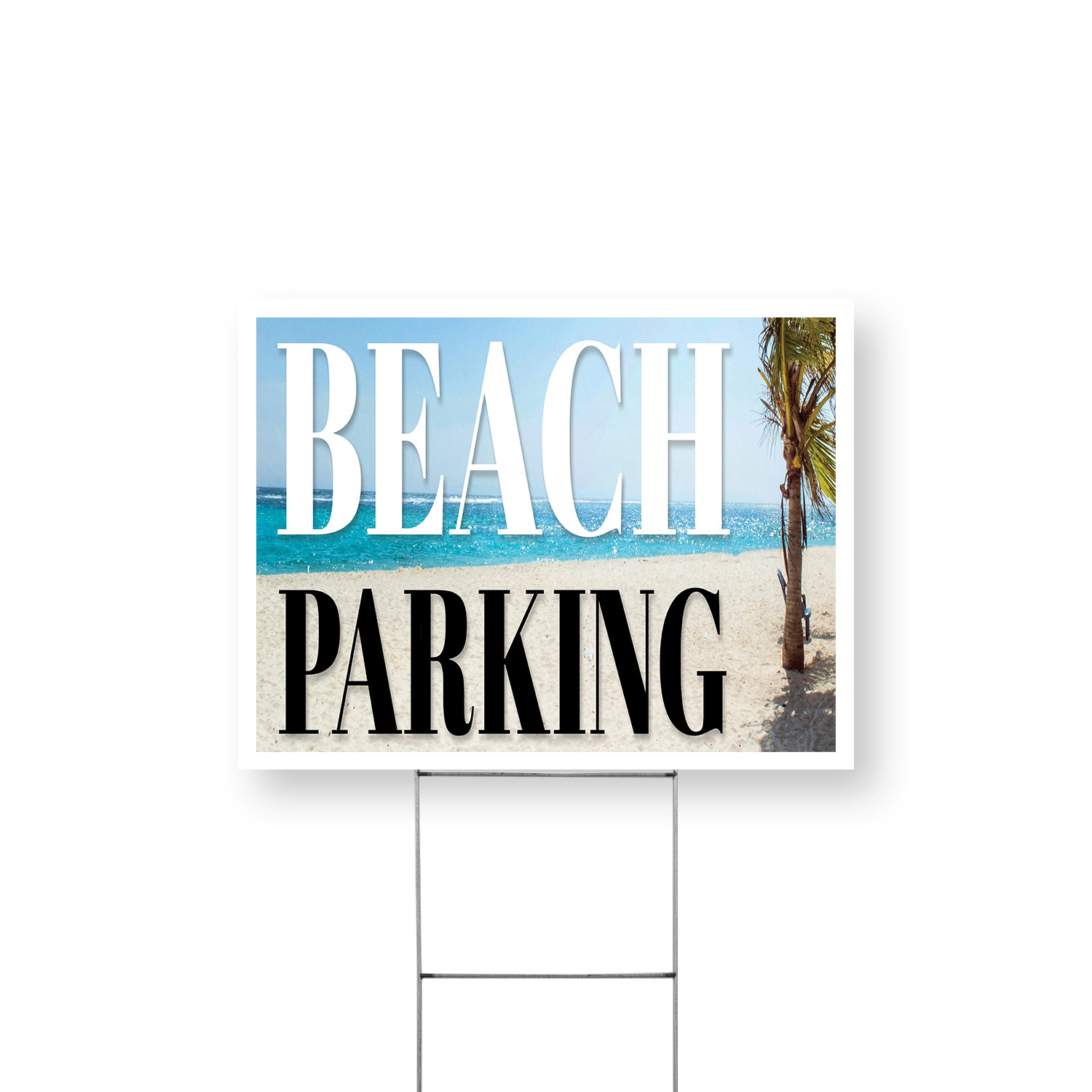 Beach Parking Yard Sign 12 Inch x 16 Inch Double Sided Weatherproof ...