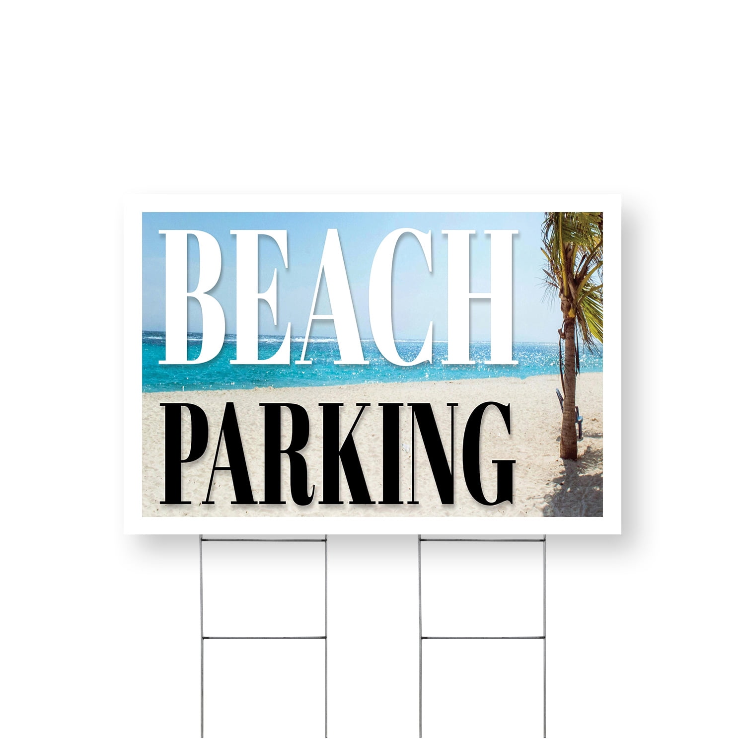 Beach Parking Yard Sign 24 Inch x 36 Inch Double Sided Weatherproof ...