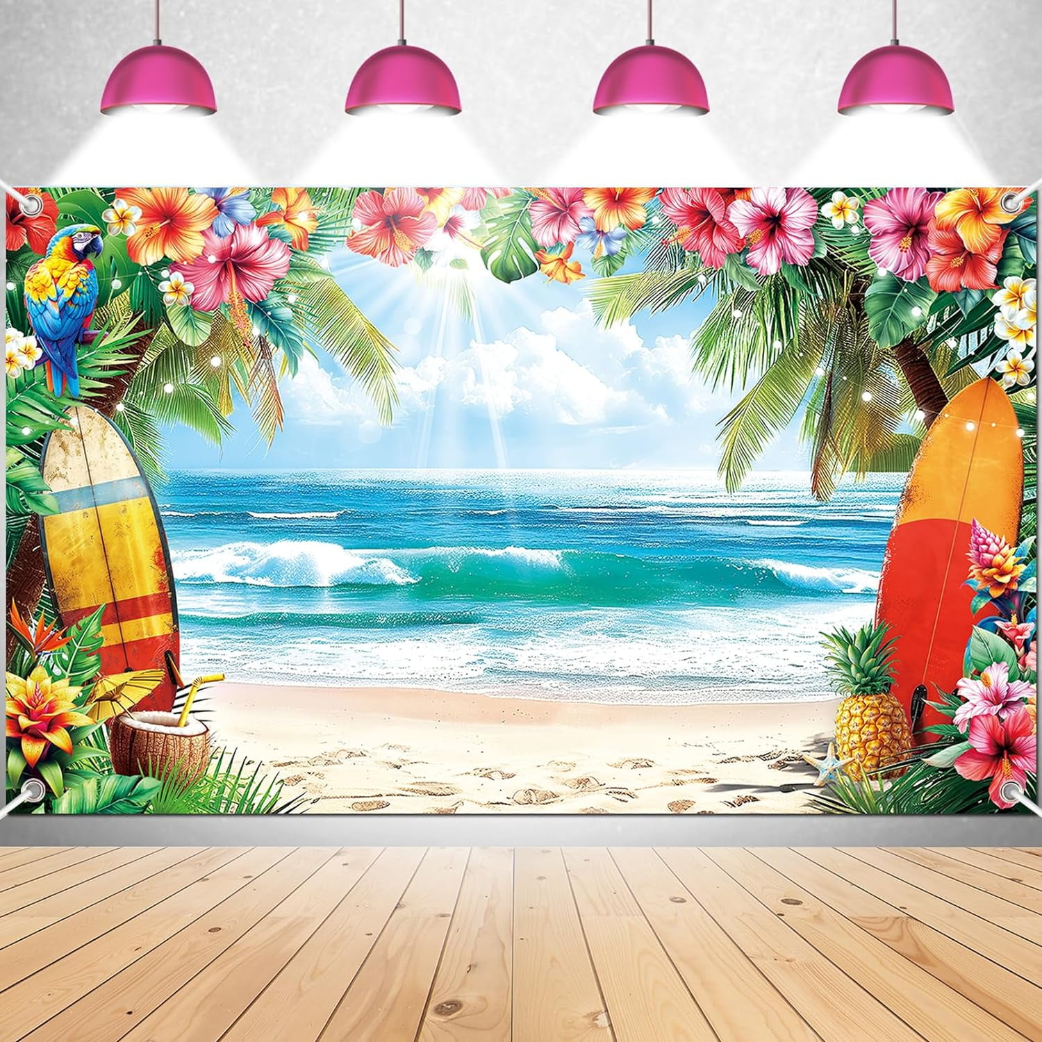 Beach Party Background - Large Beach Party Banner Hawaiian Party ...